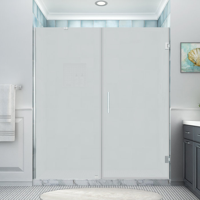 Aston Belmore Xl 69 25 70 25 In X 80 In Frameless Hinged Shower